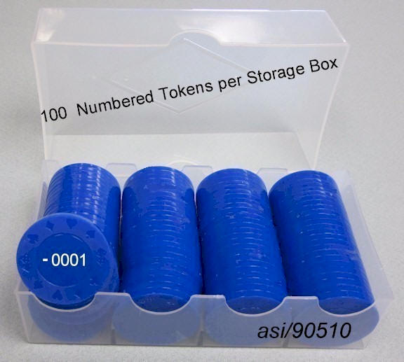 Sequential Numberd Plastic Tokens